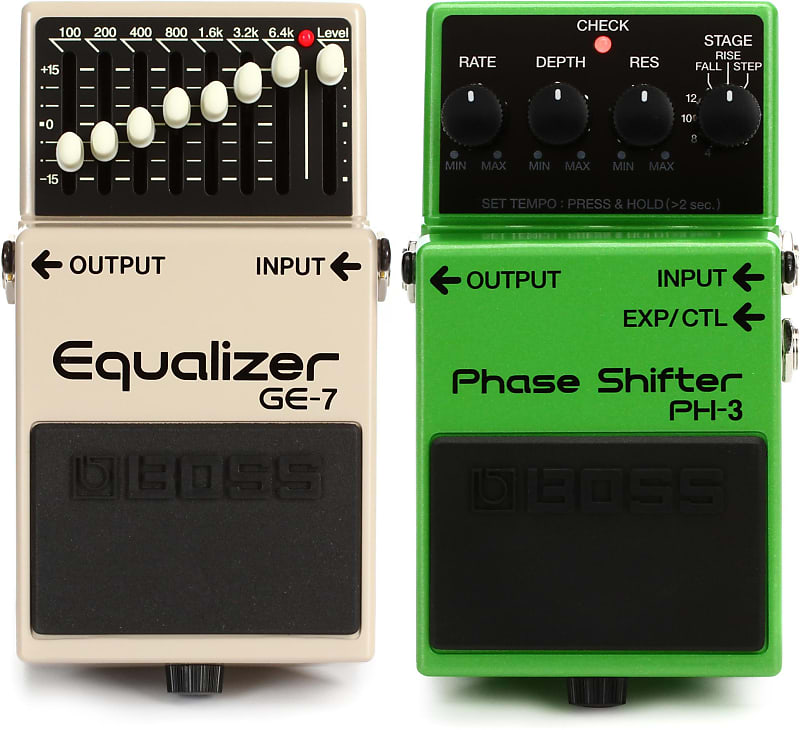 Boss GE-7 7-band EQ Pedal Bundle with Boss PH-3 Phase Shifter | Reverb