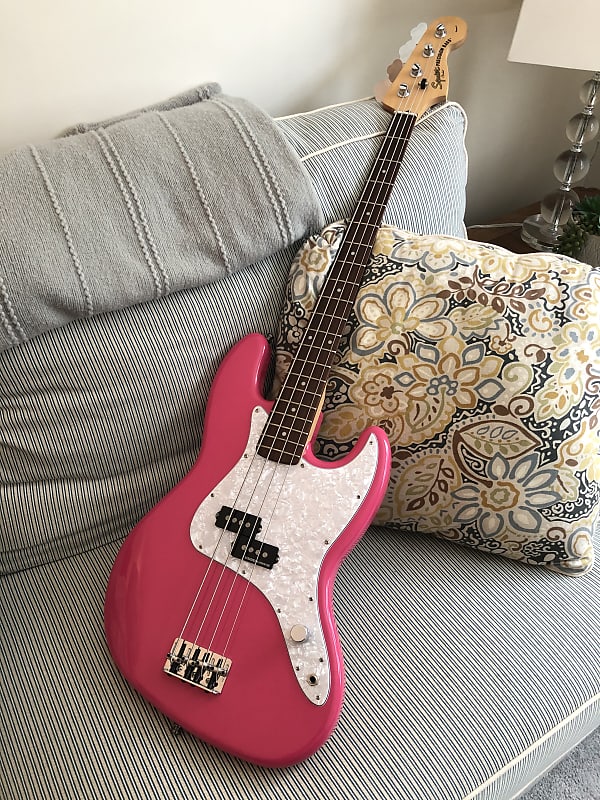 Squier Mark Hoppus Parts Precision Jazz Bass Hot Pink Fender | Reverb