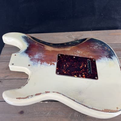 Real Life Relics Strat Body Loaded - Vintage White Over | Reverb