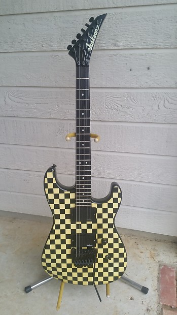 Jackson USA Strat 1989 Checkerboard RARE ebony board KILLER | Reverb