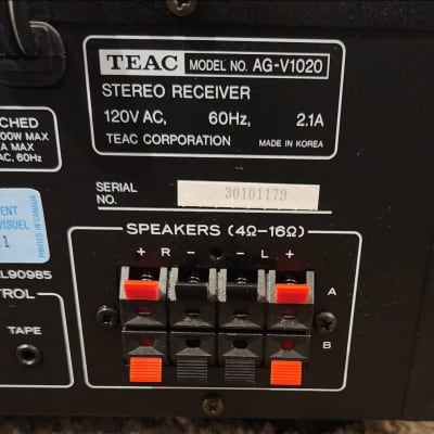 TEAC Vintage TEAC AG-V1020 Audio Video Stereo Receiver 90s | Reverb