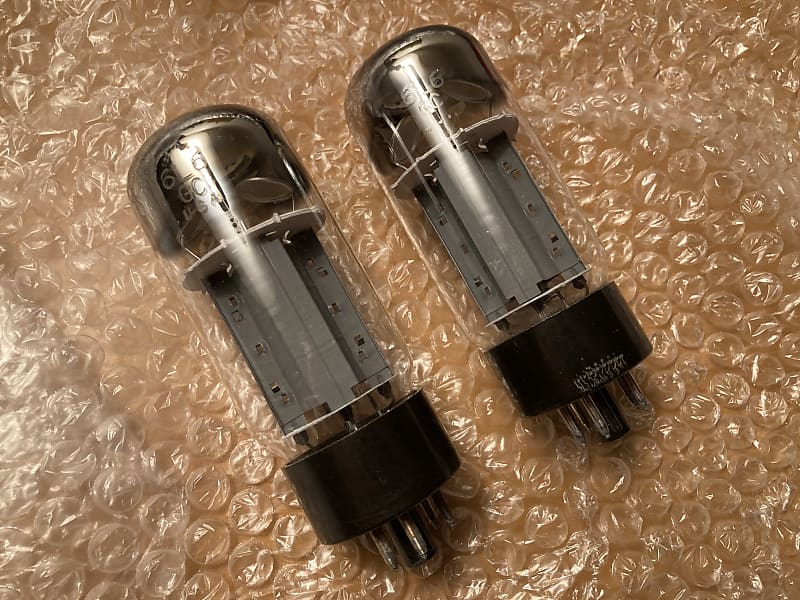 Sylvania 6L6 pair double OO halo getter vintage USA | Reverb