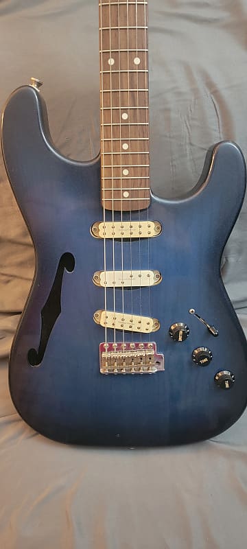 Partscaster Fender Thinline Stratocaster Blue w/ metallic | Reverb