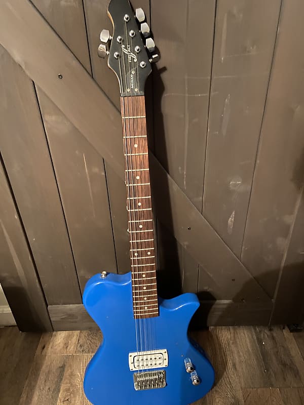 Classic First Act Blue Electric Guitar Wooden Neck Model | Reverb
