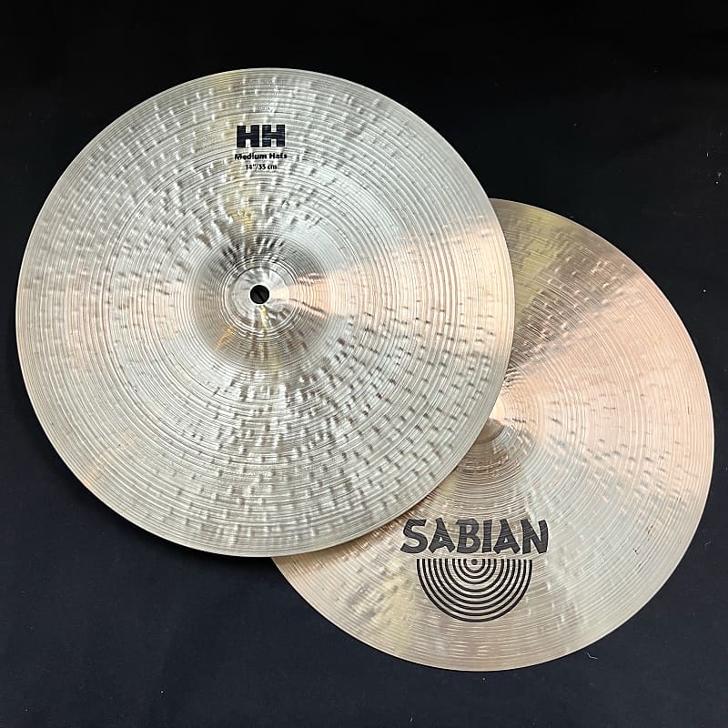 Sabian HH 14-inch Medium Hats, Old Logo, 1026gm/1376gm | Reverb