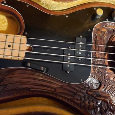 Rare Carved Eagle Univox Bass 1976 Bi-Centennial Custom! | Reverb