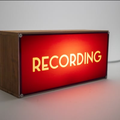Recording Lightbox - studio lighting - retro style RED sign - | Reverb
