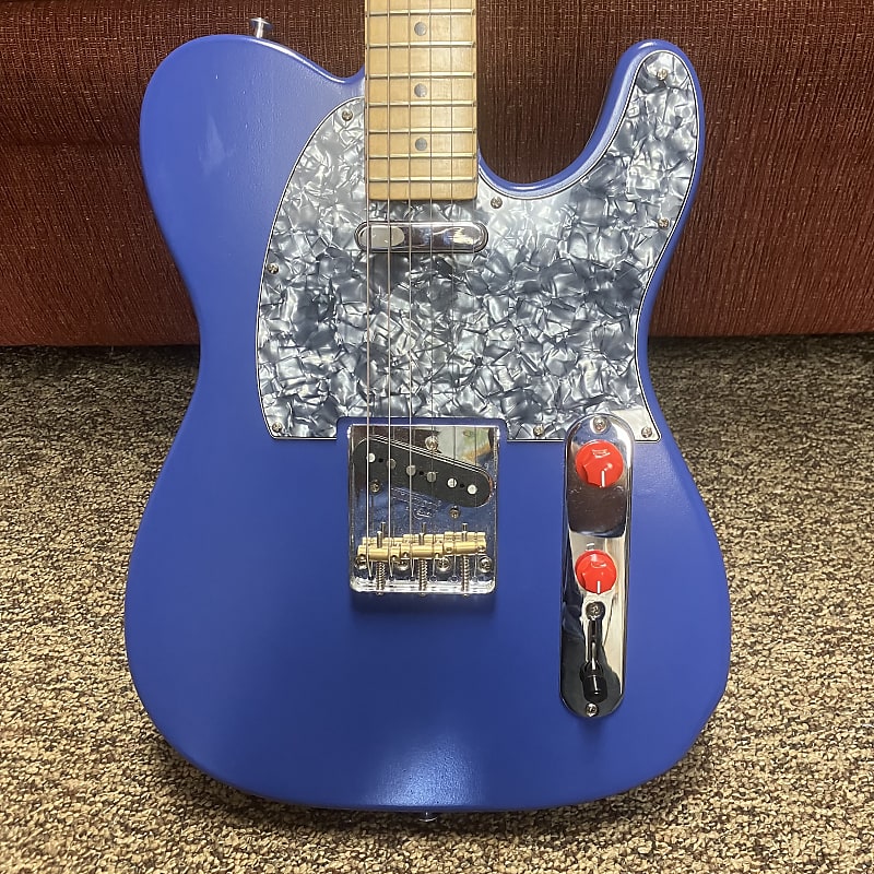 Partscaster Tele Telecaster Mahogany Body Blue Not Fender | Reverb