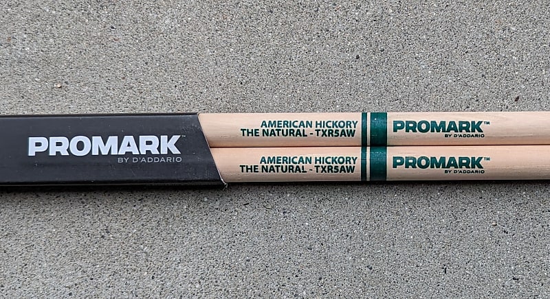 Promark 5A American Hickory Natural Wood Tip Drum Sticks | Reverb