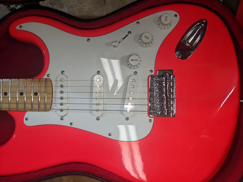 Cort Stratocaster 1980s Fluorescent Orange | Reverb