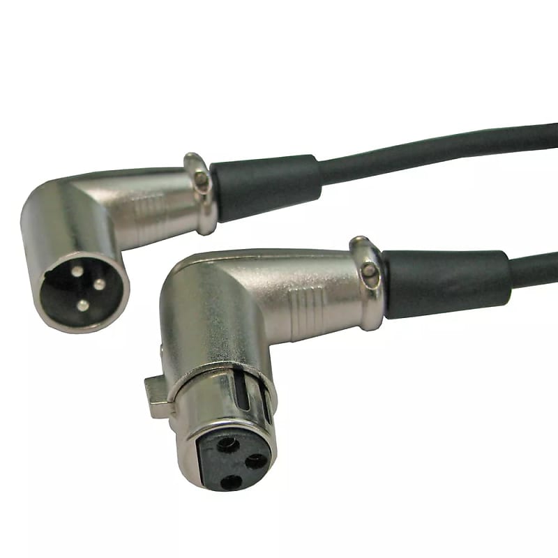25 Ft Shielded Right Angle 3 Pin Xlr Male To Female Mic Patch | Reverb