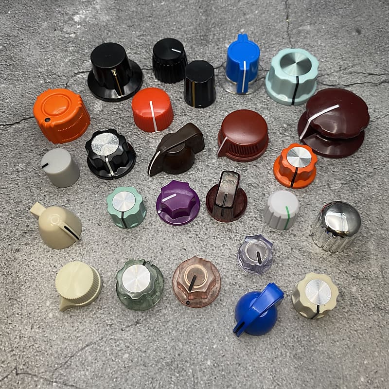 25 Pc Lot of Misc Mix Pedal & Guitar Amp Knob Knobs - Lot | Reverb
