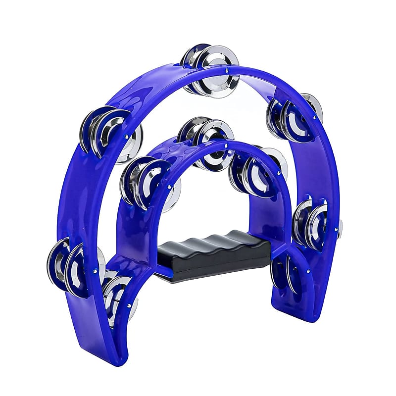 Tambourine Double Row Metal Jingles Hand Held Percussion | Reverb