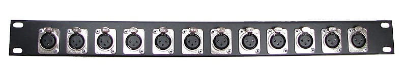 1U Procraft 12 Channel Female XLR Rack Panel AFP1U-12XF-BK - | Reverb