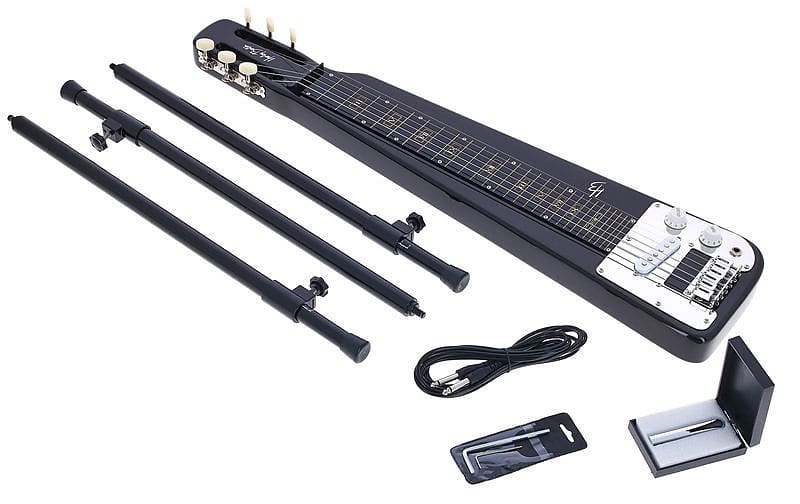 Harley Benton Slider-II Metallic Black Lap-Steel w/ Stand + | Reverb