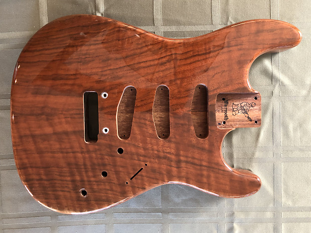 Warmoth Stratocaster Chambered Figured Walnut Body | Reverb