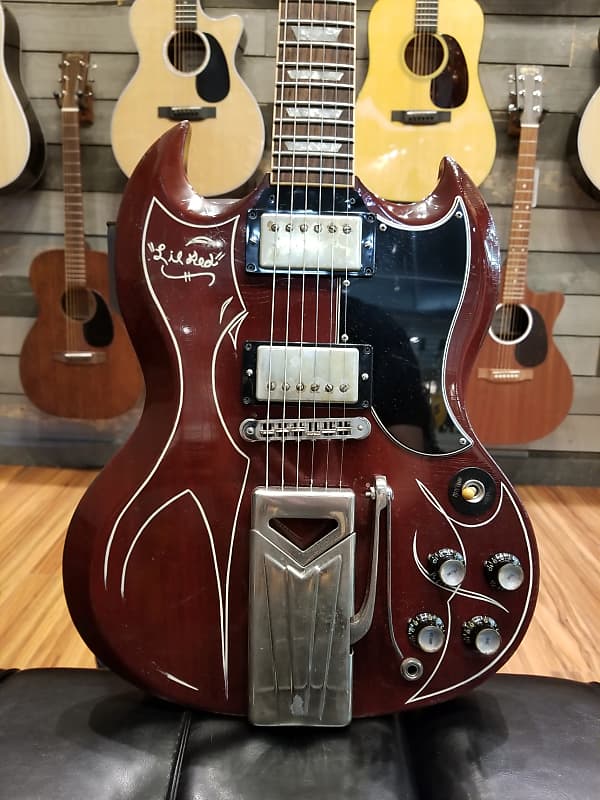 Gibson SG / "Les Paul" Standard Sideways Vibrola "Lil Red" | Reverb