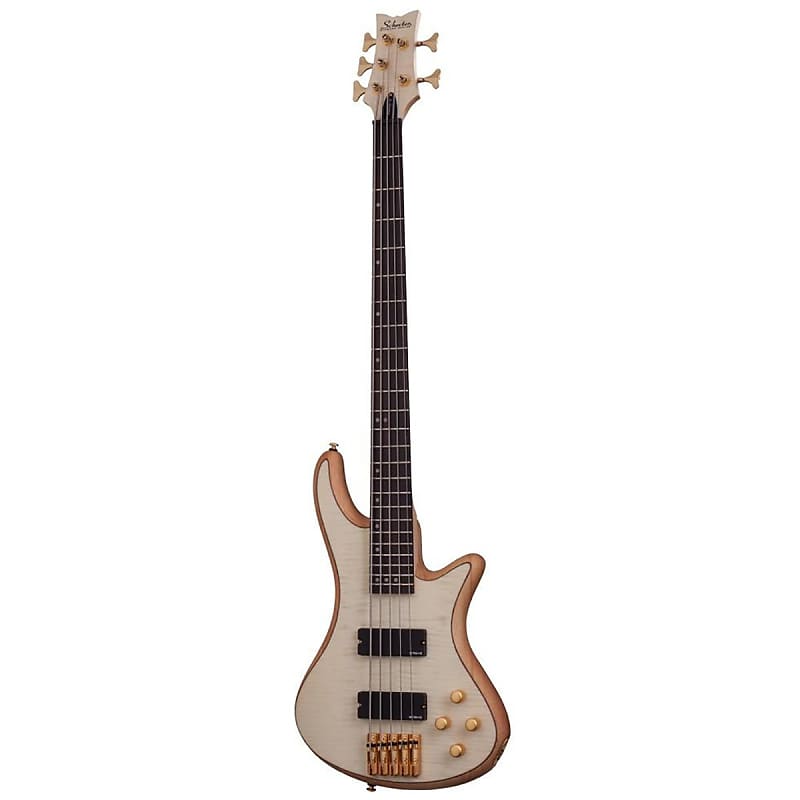 Schecter Stiletto Custom-5 5 String Bass Guitar (Natural) | Reverb
