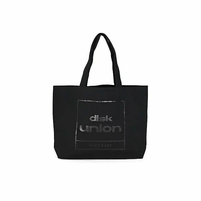 Disk Union Square Logo Tote Bag (black with black logo) | Reverb
