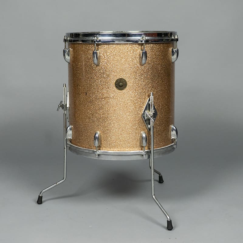 Vintage Gretsch 1950s 14x14" Floor Tom - Champagne Sparkle | Reverb
