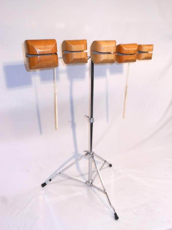 Ludwig Vintage 1978 Maple Temple Blocks w/Ludwig Stand | Reverb