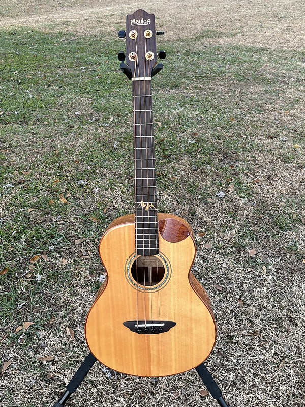 Mauloa Short Scale Acoustic Electric Bass Guitar with Gig Bag | Reverb