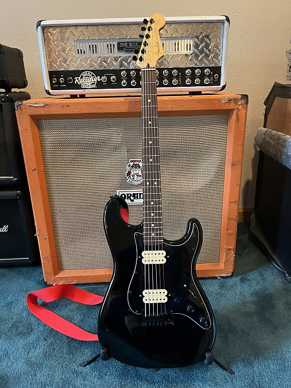 Fender Baritone Strat Partscaster - Black | Reverb