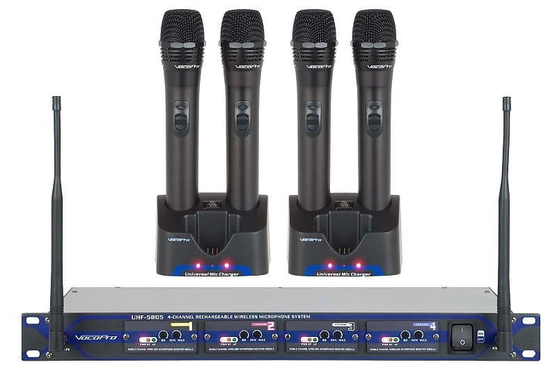 VocoPro UHF580510 Professional Rechargeable 4-Channel UHF | Reverb