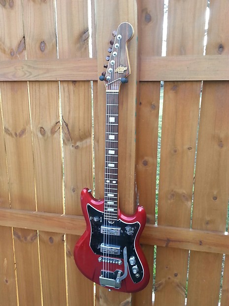 60's Teisco Spectrum 2 Electric Guitar Red Metallic Finish | Reverb