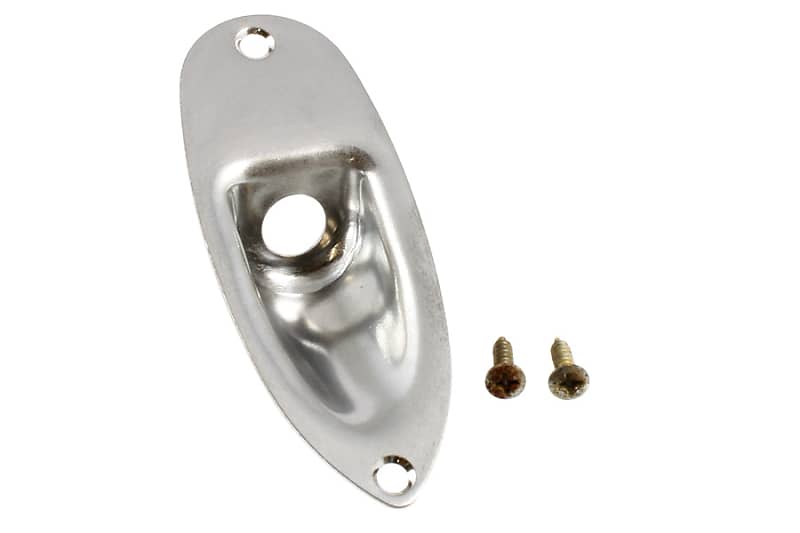 Gotoh Guitar Jack Plate For Fender Strat - AGED CHROME | Reverb