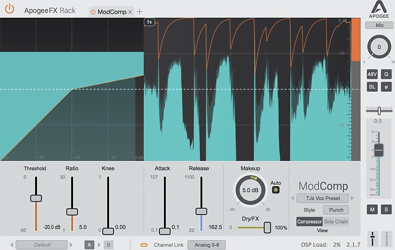 Apogee ModComp (Download) Modern Visual Compressor and | Reverb