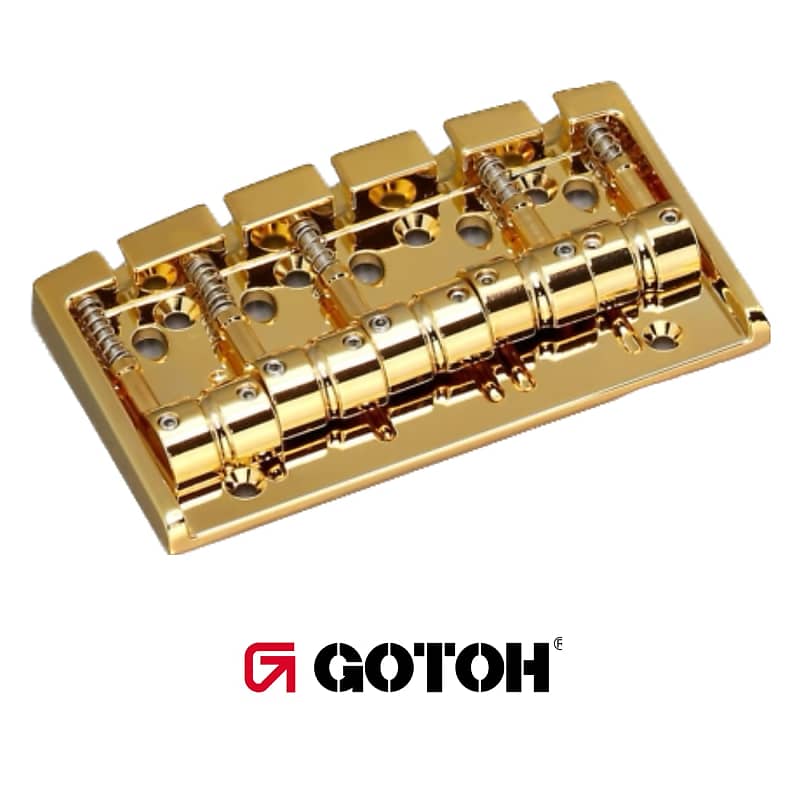 Gotoh 404SJ-5 | 5-String Bass Bridge | Gold | Reverb
