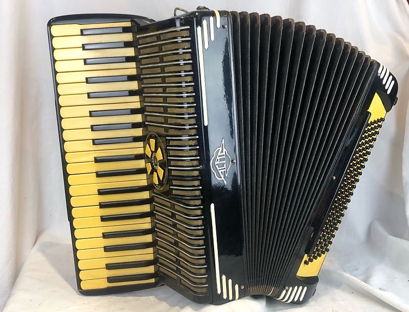 6894 - Black Acme Piano Accordion LMMH 41 120 | Reverb
