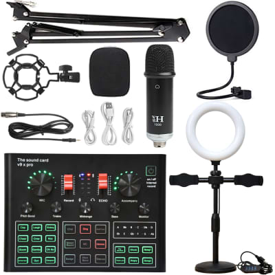 Sound Card Full Set Of Condenser Wireless Microphone Suit | Reverb
