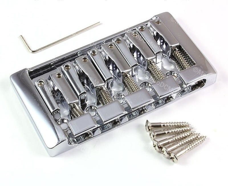 5-String Bass Bridge Chrome w/ Zinc Saddles Dual Load 17mm | Reverb
