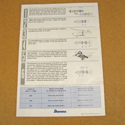 Ibanez Edge and TOP-Lok Back Stop Instruction Sheet | Reverb