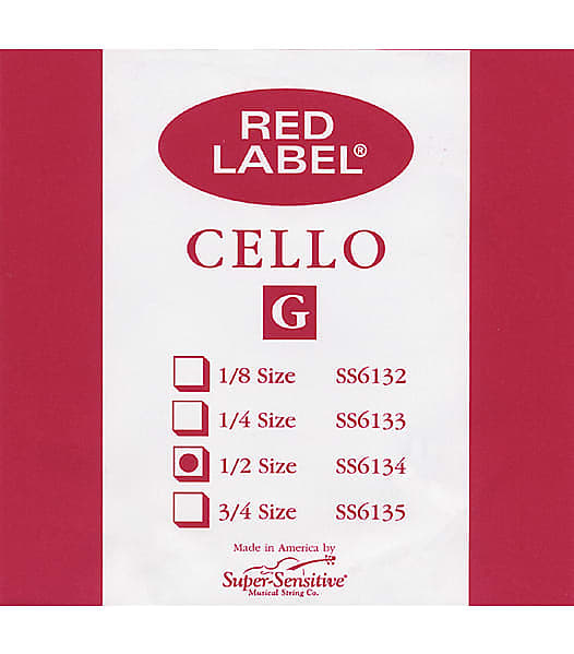 Red Label SS6134 1/2 Cello String - G String | Reverb