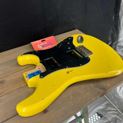 Real Life Relics Strat® Stratocaster® Body Aged Yellow Taxi | Reverb