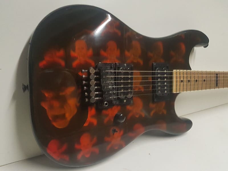 80's CUSTOM KRAMER / ESP HORROR AXE 3 D GLOWING SKULLS | Reverb