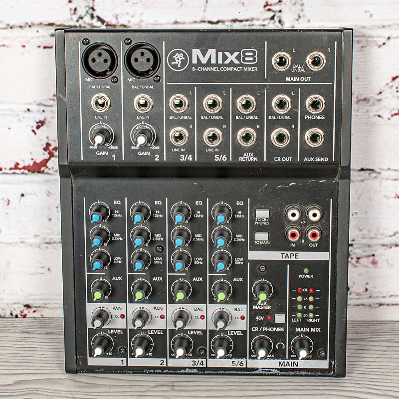 Mackie - Mix 8 - 8-Channel Audio Mixer w/ Power Supply, x0250 | Reverb