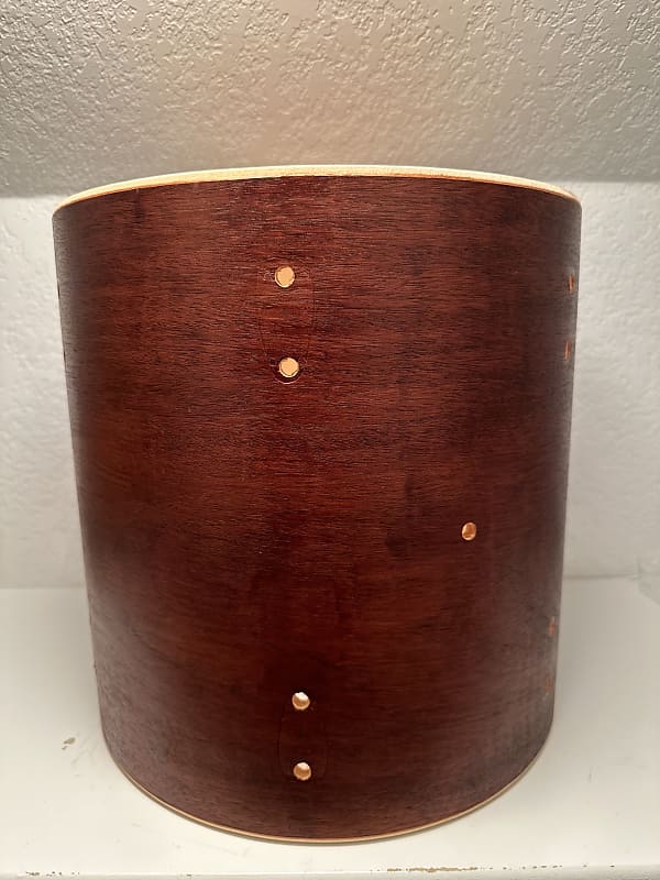 Unknown 13 x 13 mounted tom shell Mahogany stain | Reverb