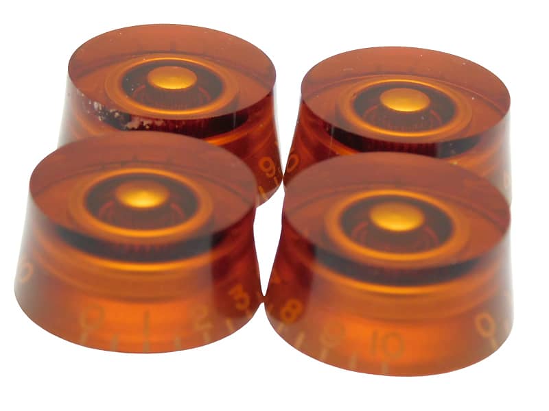 Amber Recessed Speed Knob Set for Gibson USA Les Paul 24 | Reverb