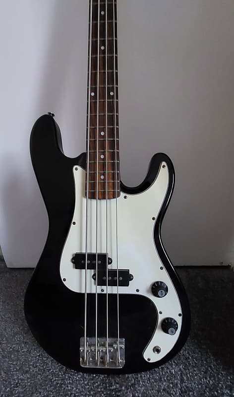 Encore Jazz Bass 90's possibly? Black and White | Reverb UK