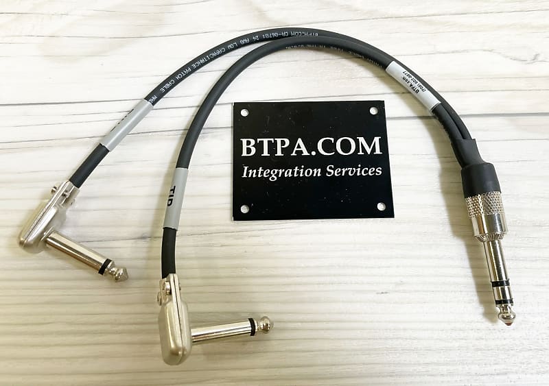 BTPA Low Profile Stereo to Dual Mono Insert Cable - 10 Inches | Reverb