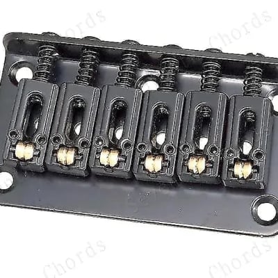 Black Tele Strat Style Guitar Fixed Hardtail Bridge with | Reverb