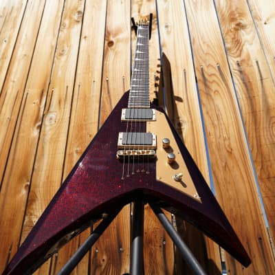 ESP LTD SIGNATURE SERIES Kirk Hammett KH-V - Red Sparkle | Reverb
