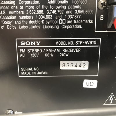 Sony STR-AV910 Receiver HiFi Stereo Vintage Japan Graphic | Reverb