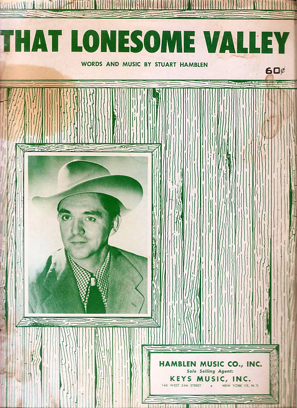 That Lonesome Valley Stuart Hamblen 1954 music sheet | Reverb