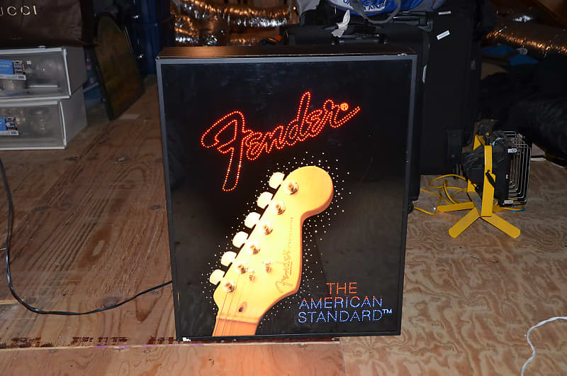 Fender Awesome Vintage Fender Guitar Lighted Dealer Sign - | Reverb