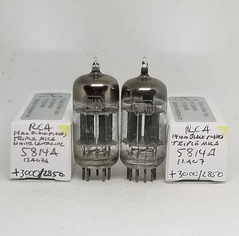 RCA 5814A Black Plate Triple Mica Well Balanced Pair (5.0%) | Reverb